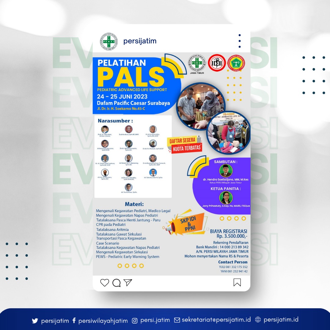 PELATIHAN PALS (PEDIATRIC ADVANCE LIFE SUPPORT) - PERSI JATIM
