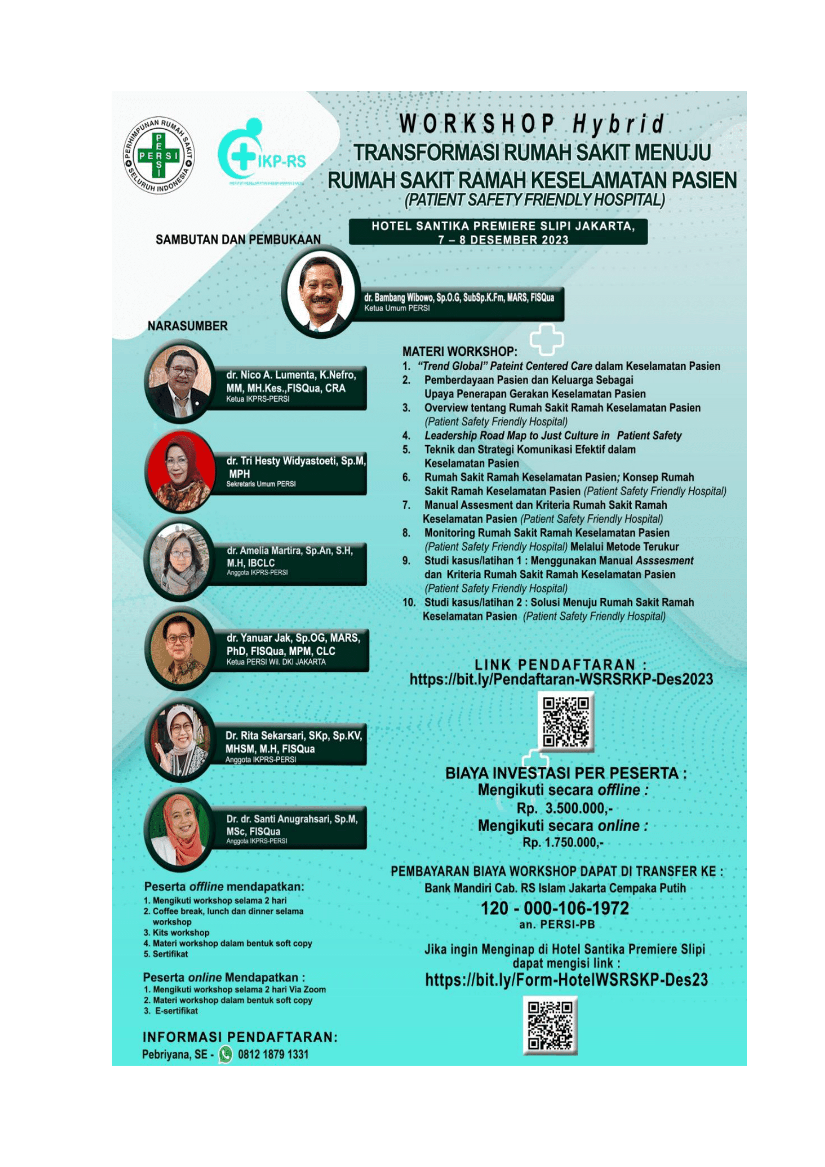 Workshop Transformasi Rumah Sakit Menuju Rumah Sakit Ramah Keselamatan Pasien (Patient Safety ...